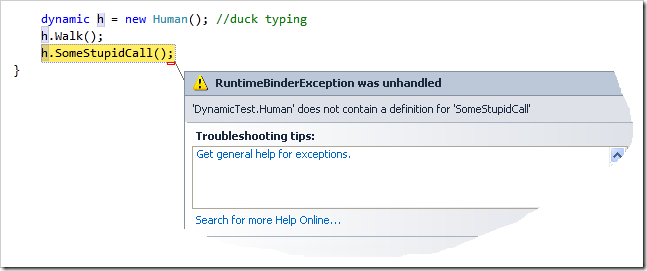 Feel Tech Evolution: C# 4.0 dynamic keyword for Dummies – Under the hood